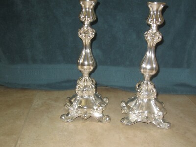 Pair of Norblin Silver Plated Sabbath Candle Sticks | eBay