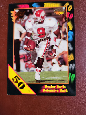 1991 Wild Card Draft 50 Stripe Dexter Davis #43 Football card | eBay