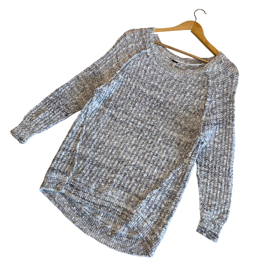 Free People Raw Edge Inside Out Open Knit Tunic Boho … - Gem