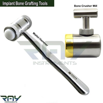 Implant Bone Grafting Mead Mallet Hammer Grinder Crush Mill Surgical ...