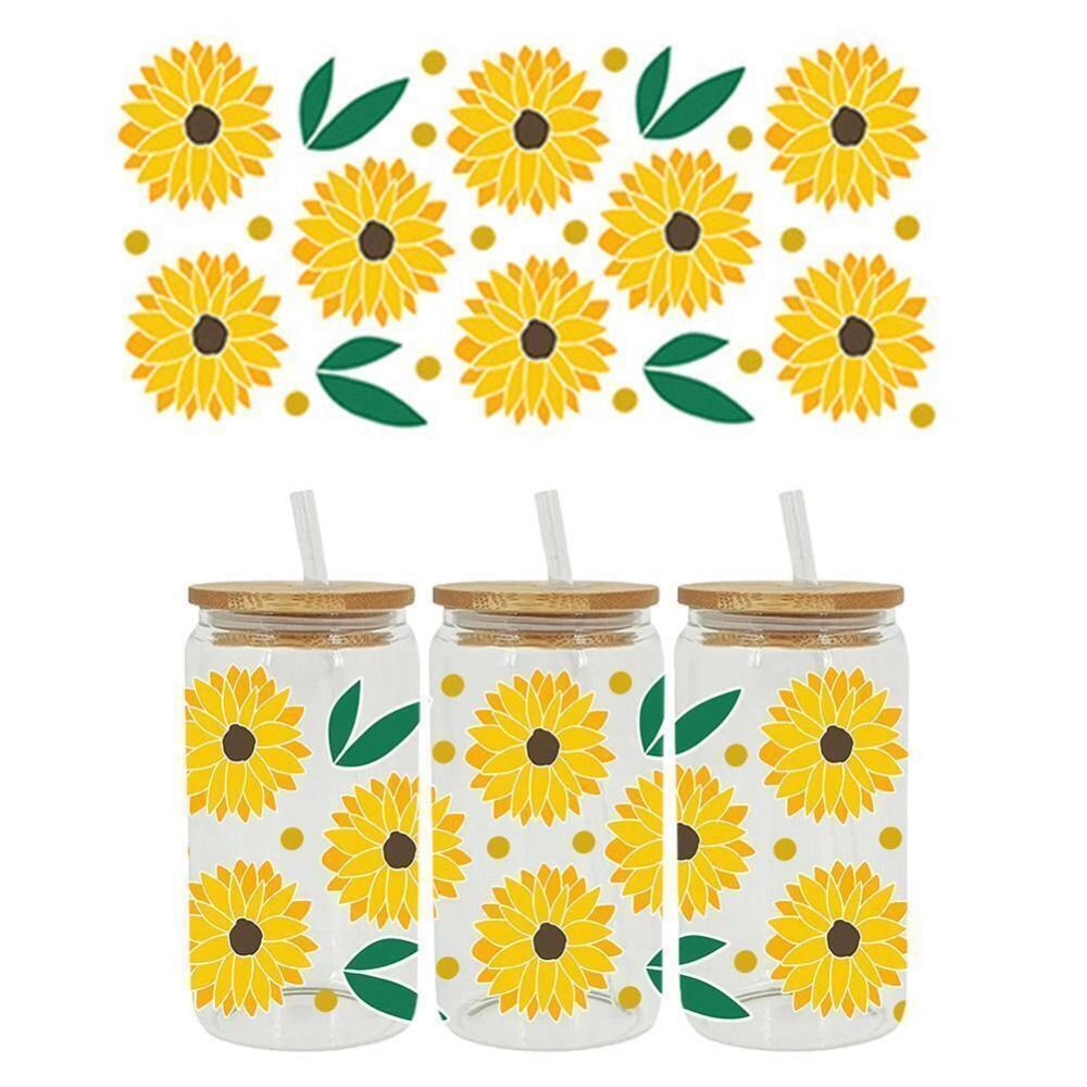 Waterproof Cup Wraps Rub on Transfer Cup Stickers 16oz Glass Cups | eBay