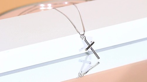 S925 Cross Polished Dangle Pendant Necklace Solid 925 Sterling Silver ...