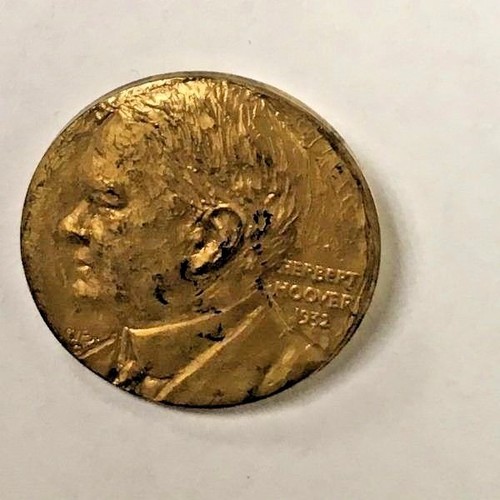 Herbert Hoover 1932 Presidential Campaign Election Pin Medallic Art Co ...