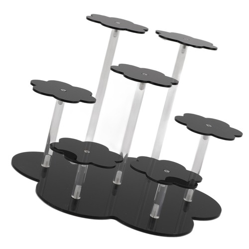 (Black)Acrylic Display Stand For Figures Cupcakes Perfumes Multipurpose ...