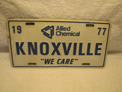 1977 TENNESSEE ORIGINAL LICENSE PLATE TAG KNOXVILLE ALLIED CHEMICAL | eBay