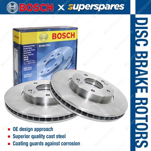 2x Bosch Rear Disc Brake Rotors for Toyota Corolla ZZE122 1.8L 4Cyl ...