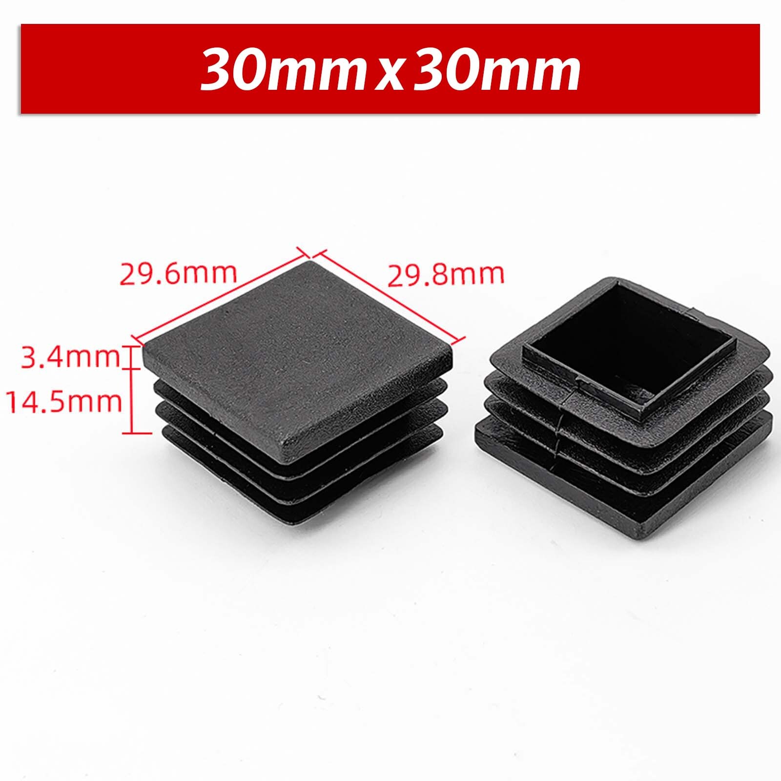 Square & Rectangle Plastic End Caps Blanking Plugs Tube Inserts ...