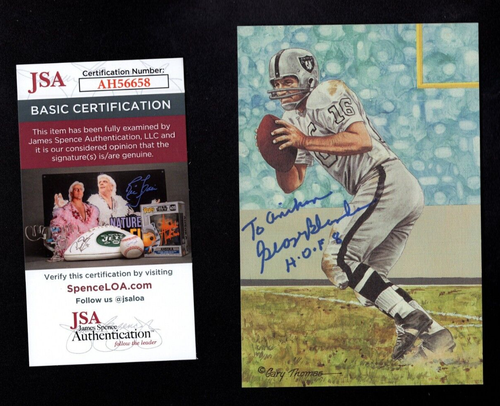 "GEORGE BLANDA To Anihan HOF 8" Inscription Signed Auto GOAL LINE ART ...