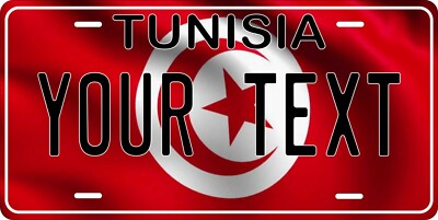 Tunisia Flag Wave License Plate Personalized Custom Auto Bike ...