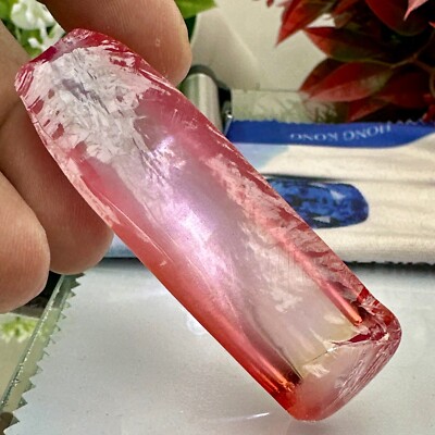 LAB CREATED 36.77 GRAM MORGANITE PEACH B SAPPHIRE #PS ROUGH CORUNDUM ...