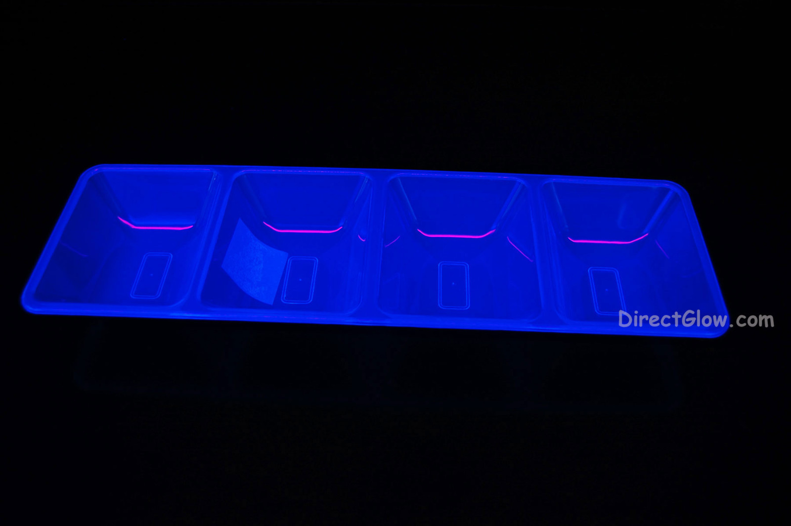 DirectGlow Neon UV Blacklight Reactive 4 Compartment Serving Tray Glow ...