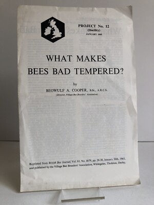 "What Makes Bees Bad Tempered?" Beowulf A. Cooper - foldout leaflet bee ...
