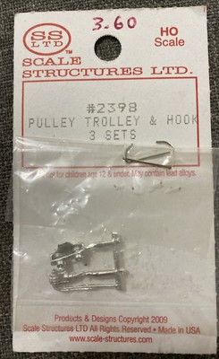 SS Ltd. HO Scale Kit #2398 Pulley Trolley & Hook | eBay