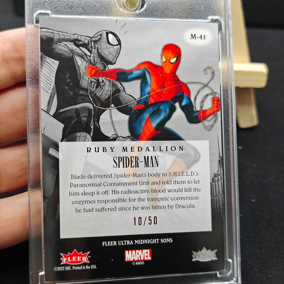 2023 Marvel Fleer Ultra Midnight Sons Spider-Man Ruby Medallion /50 #M ...