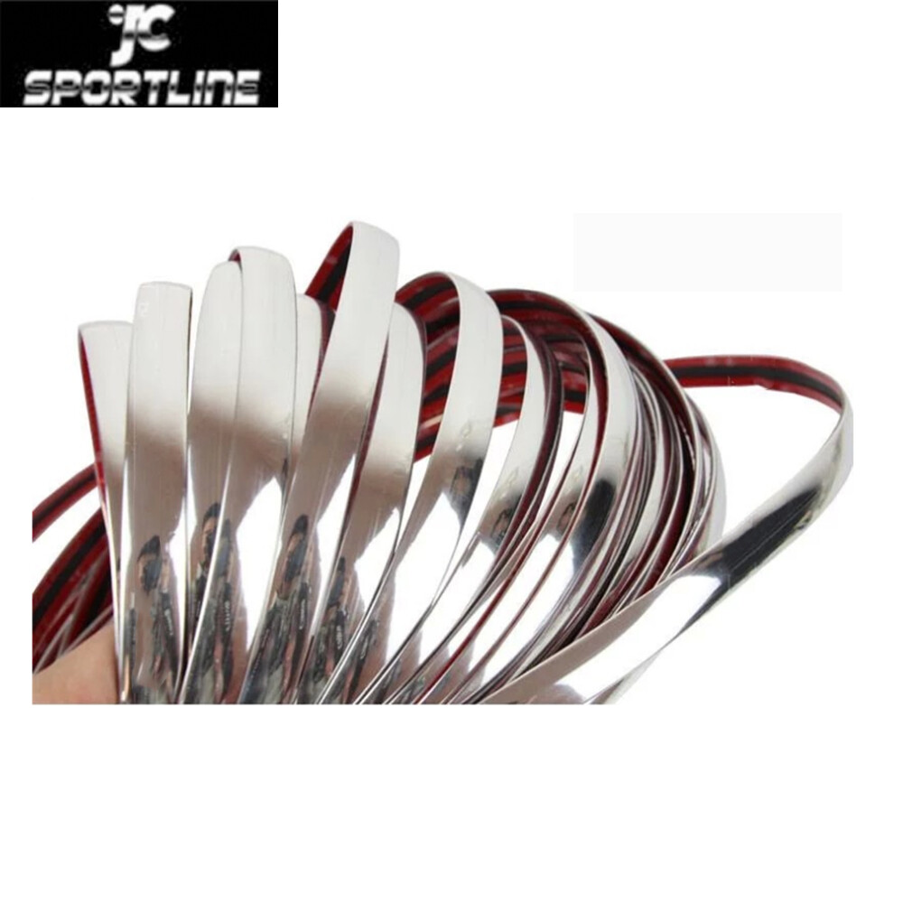 Car Door Edge Window Bumper Decoration Moulding Trim Silver Chrome ...