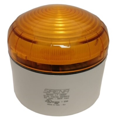 SIRENA XLF LED STEADY, FLASH & STROBE AMBER 12-24VACDC WITH DEEP GREY ...