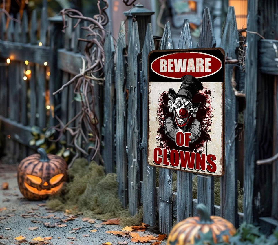 Halloween Signs Clown Decorations Creepy Stuff Scary Decor for Circus ...