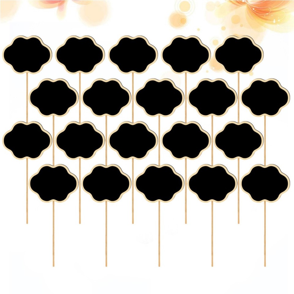 20 Pcs Party Sign Board Flower Wood Signs Garden Labels Mini Chalkboard ...