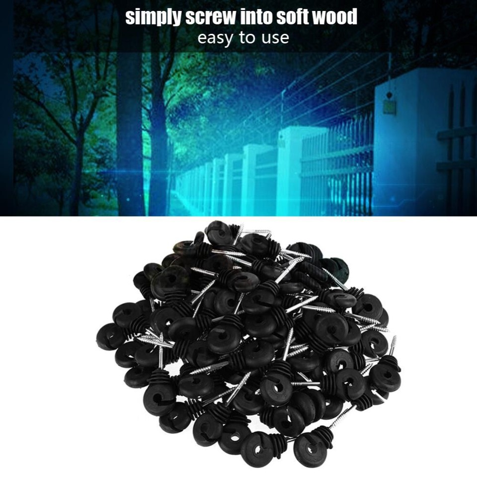 100Pcs Short Screw Type Ring Insulator Electric Meadow Fence Post ...