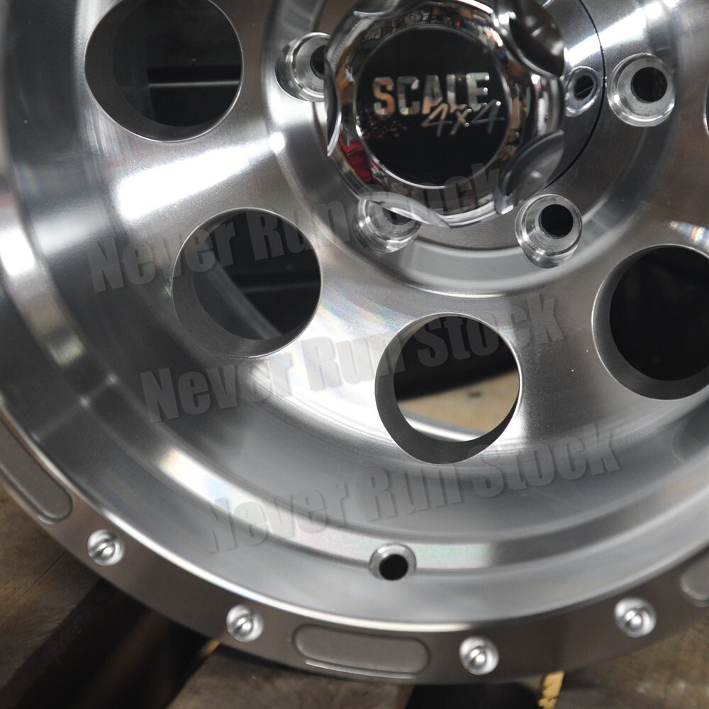 SCALE 4x4 S52 15x10 6x5.5 6x139.7 -46 OFFSET MACHINED SILVER 8 HOLE ...