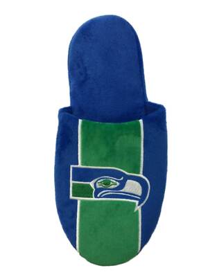 Mens Blue & Green Seattle Seahawks NFL Football Slippers Scuffs House ...