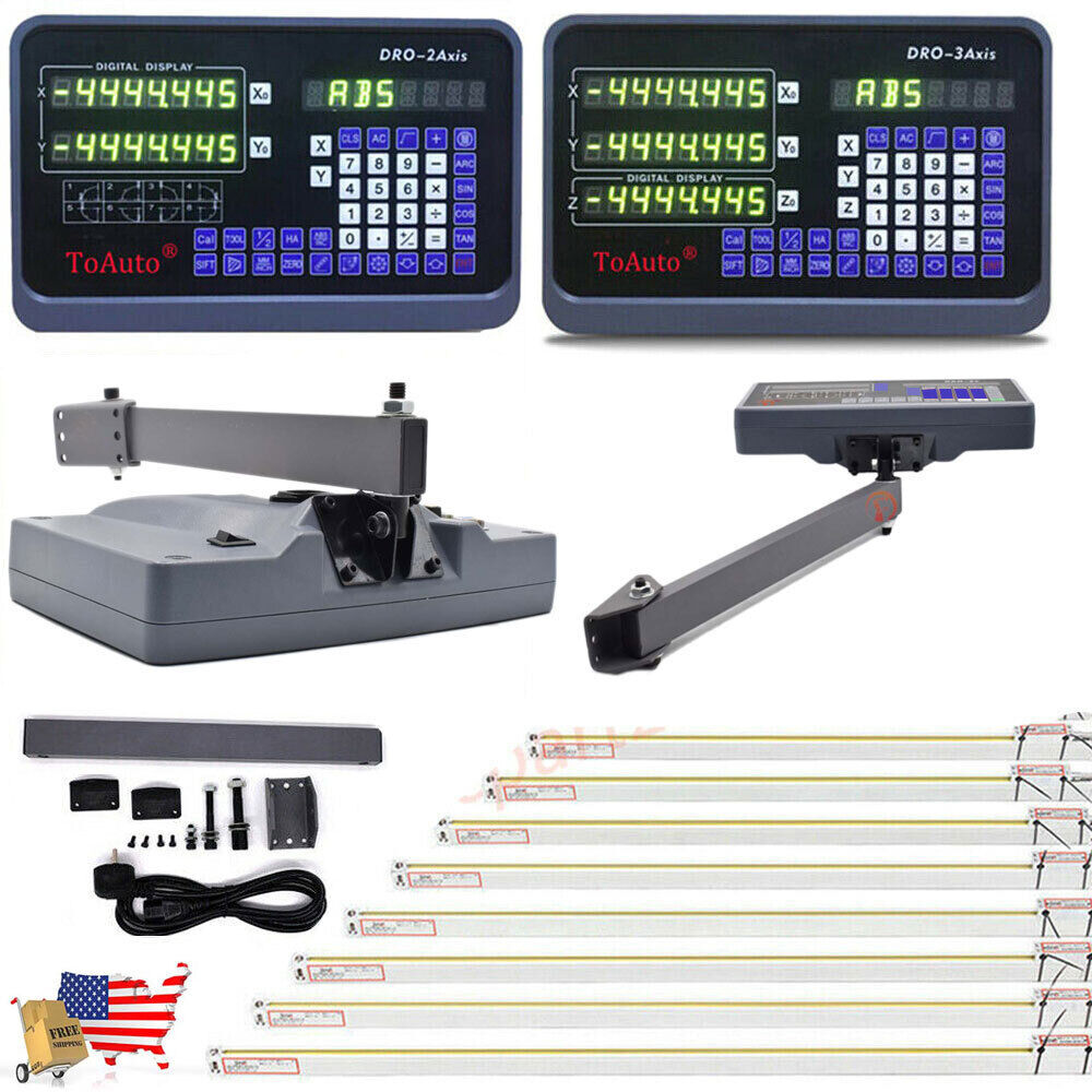 Toauto 2 3 Axis Dro Digital Readout 5um Linear Glass Scale Read Head