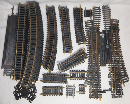 HO Scale Atlas Snap Track Gold/Brass Rails Lot 67 Different Track ...
