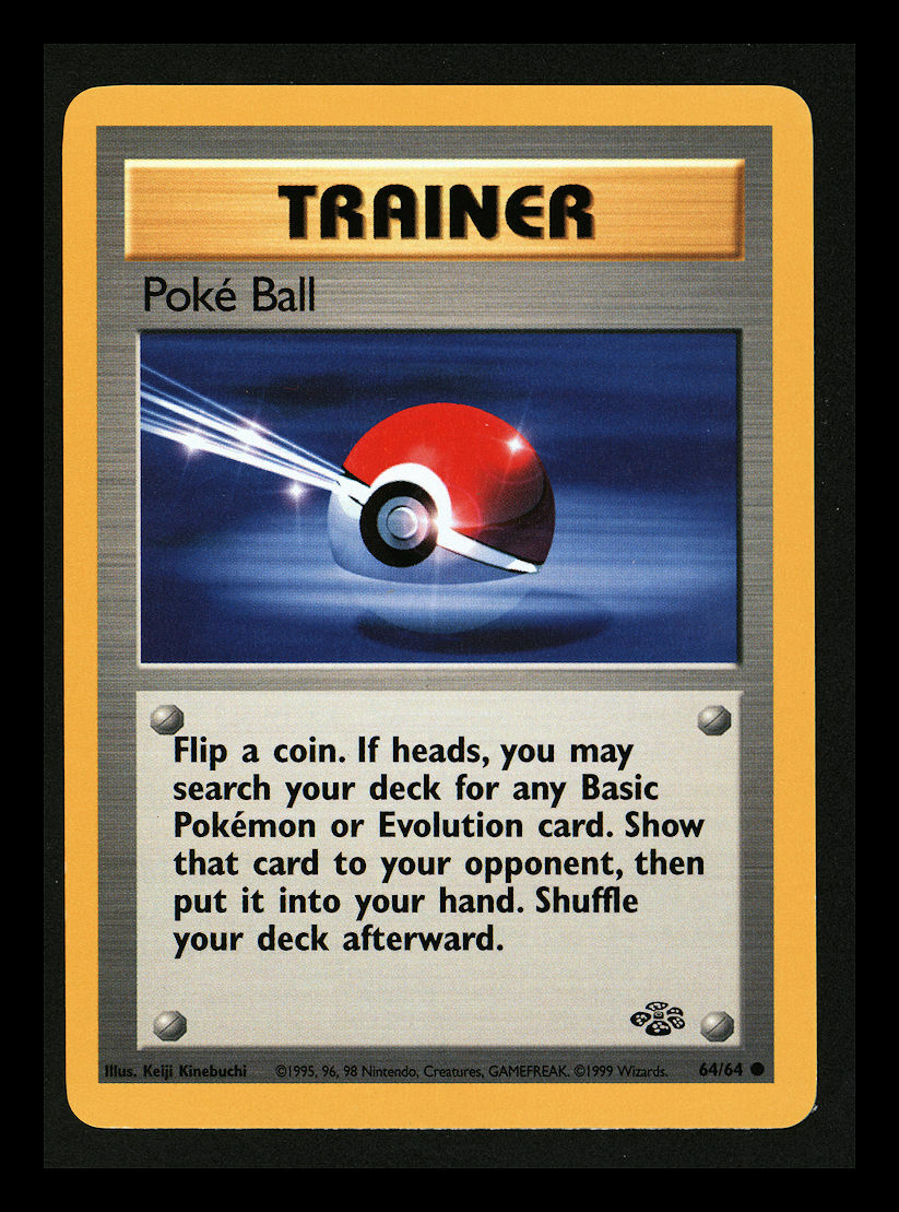Pokeball Trainer 64/64 Pokemon Jungle Common Near Mint / Mint COMBINED ...
