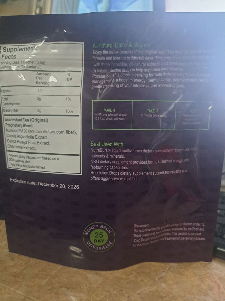 laso tea Original INSTANT Dietary Supplement, 25 sachets Fresh EXP 12 ...