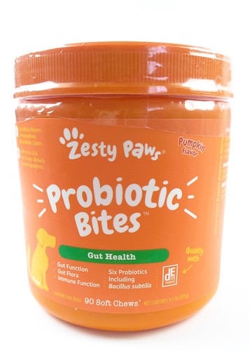 Zesty Paws® Probiotic Bites Gut Health Pumpkin Flavor Soft Chews 90ct ...