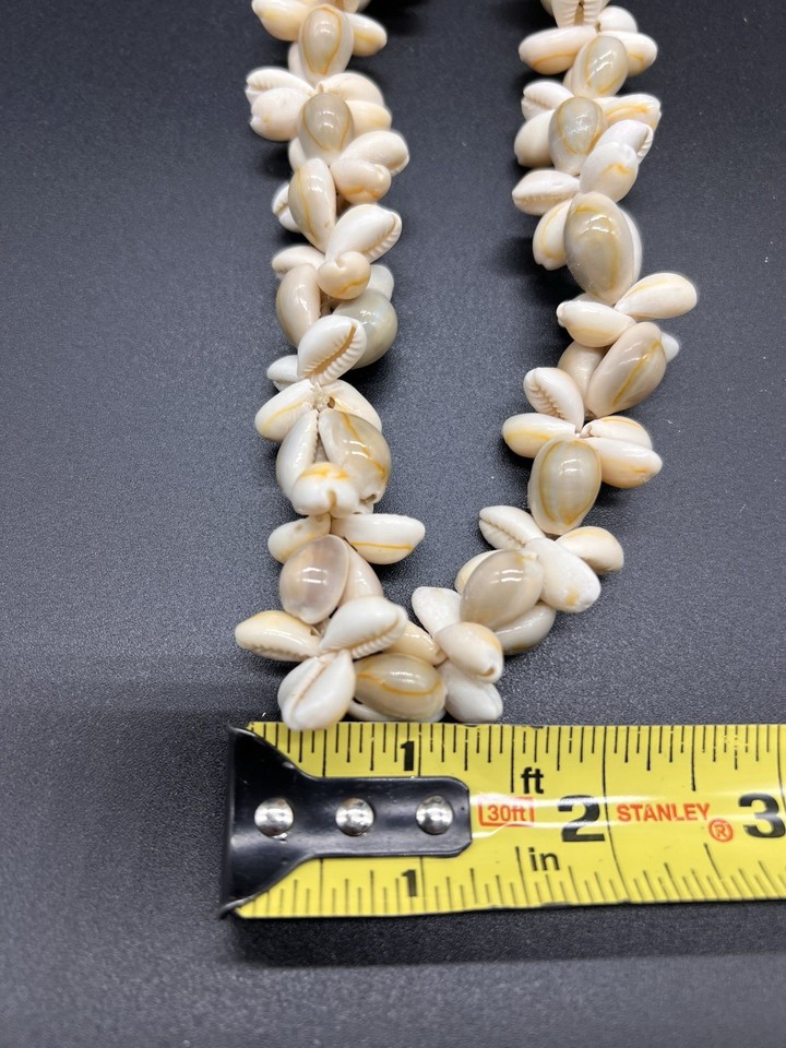 Vintage Cowrie Sea Shell NECKLACE Long Heavy 16” Hawaiian Lei | eBay
