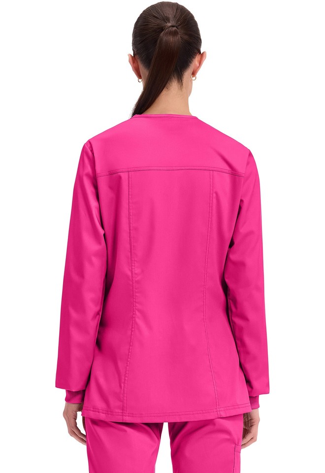 Electric Pink Cherokee Scrubs Workwear Revolution Warm Up Jacket WW310 ...