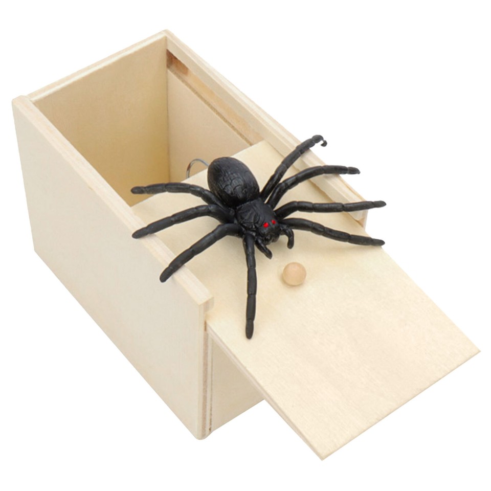 2X Wooden Prank Spider Scare Box Hidden in Case Trick Play Joke ...
