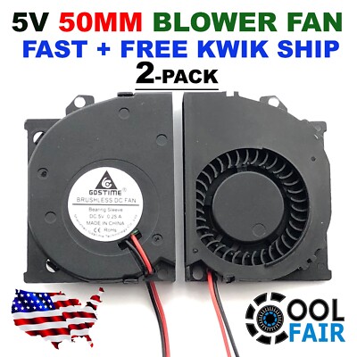 5V 50mm DC Blower Fan 50x40x10mm 5410 2-Pin Cooling Exhaust 5010 US ...