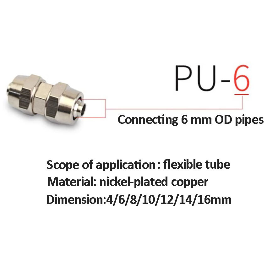 Qucik Connector Hose Tee Brass Pneumatic Air Pipe Coupler Fitting Quick ...