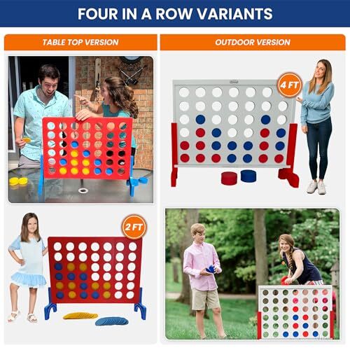 4 in a Row Connect Games, Outdoor Board Game, Tabletop Family Fun Lawn ...