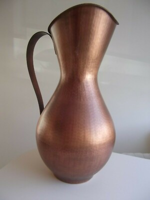 Große Kupfer Vase ZINT 23 Henkel Bodenvase Krug gedengelt handarbeit | eBay