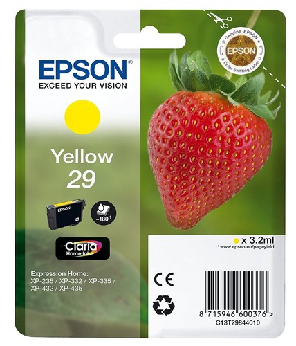 Epson XP-255 XP-257 XP-352 XP-355 XP-452 XP-455 Genuine Yellow Ink ...