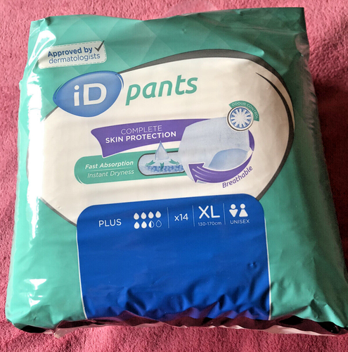 iD Pants Plus Extra Large Packs of 14 Incontinence Pants Pull Up Adult ...
