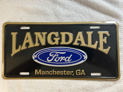 Vintage Langdale Ford Manchester Georgia Booster License Plate | eBay