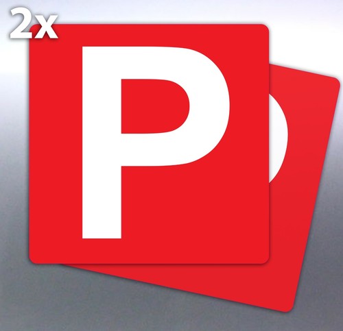 2 x Red P plate 7 yr vinyl stickers 150 mm Australian made free post ...