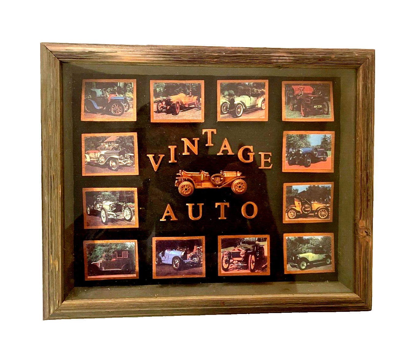 Vintage Auto Shadow Wall Hanging Box Metal Car W/Vintage Auto Photos 11 ...