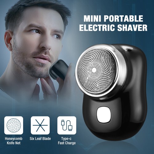 Mini-Shave Portable Electric Razor for Men USB Rechargeable Shaver Home ...