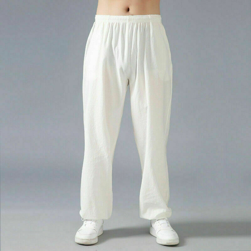 Linen Chinese Kung Fu Tai Chi Pants Loose Martial Arts Trousers ...