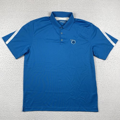 Nike Polo Shirt Mens XL Blue Dri Fit Apple Tree Golf Country Club ...