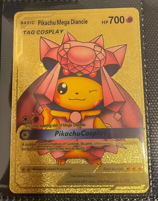 Gold Pokemon Pikachu Mega Diancie Card | eBay