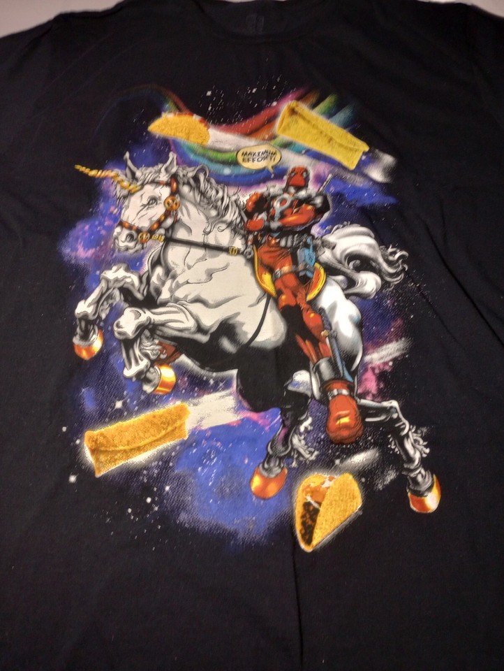 Marvel Deadpool (Maximum Effort!/Riding Unicorn) Men's T-shirt. Color: Black | eBay