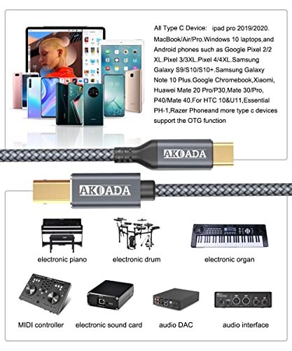 Akoada USB C to USB B Printer Cable, 5FT | eBay