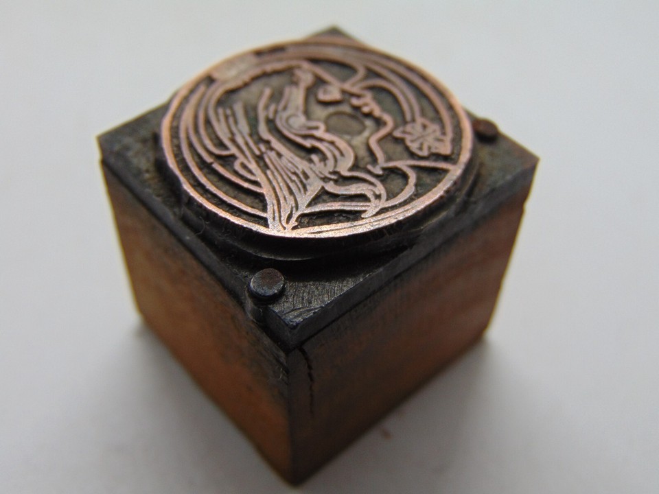 Printing Letterpress Printers Block Copper Woman | eBay