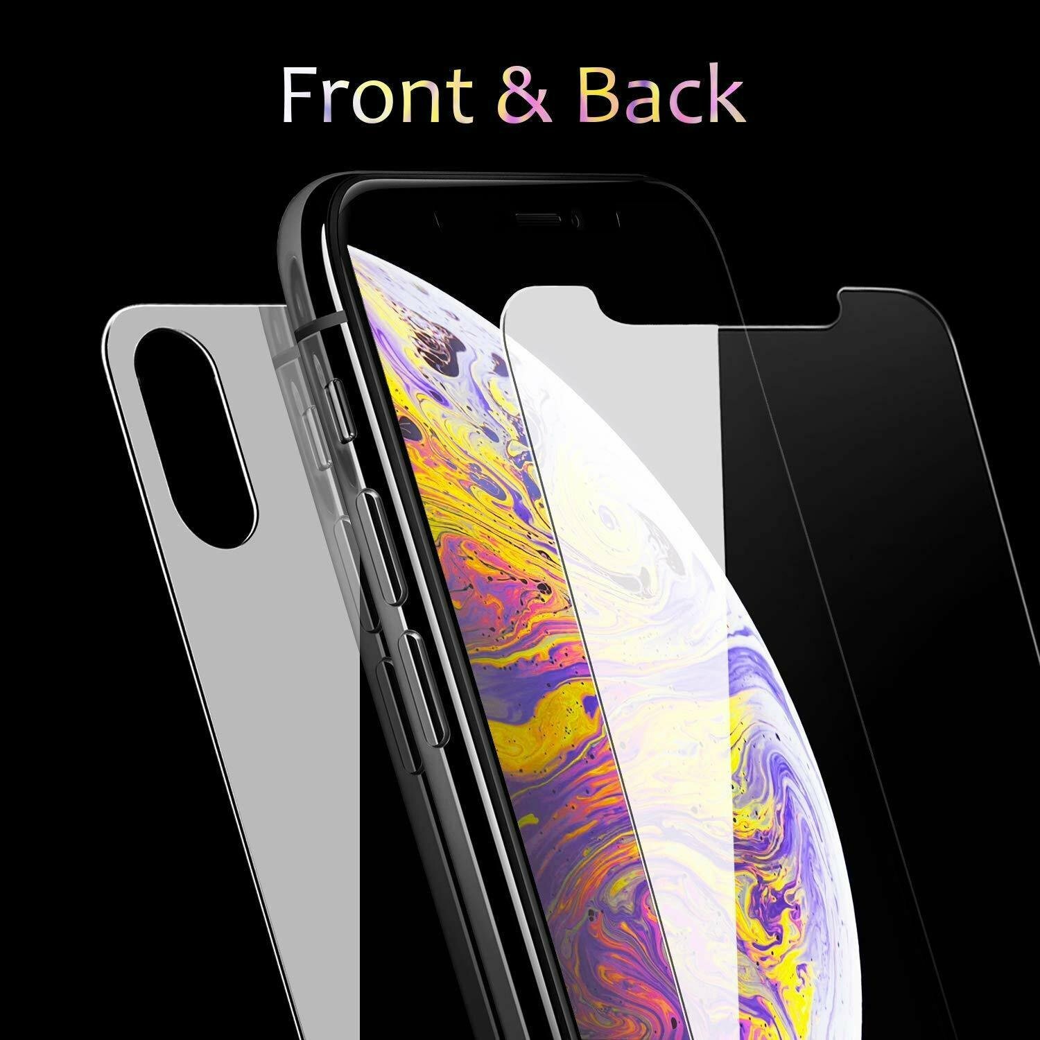 Front Back Full Tempered Glass Screen Protector For Apple iPhone X XR ...